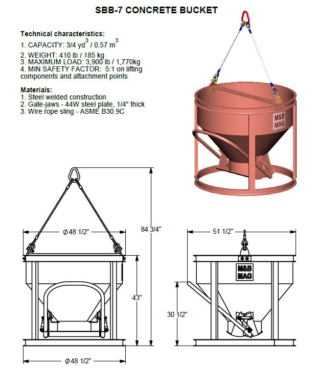 Small steel concrete bucket