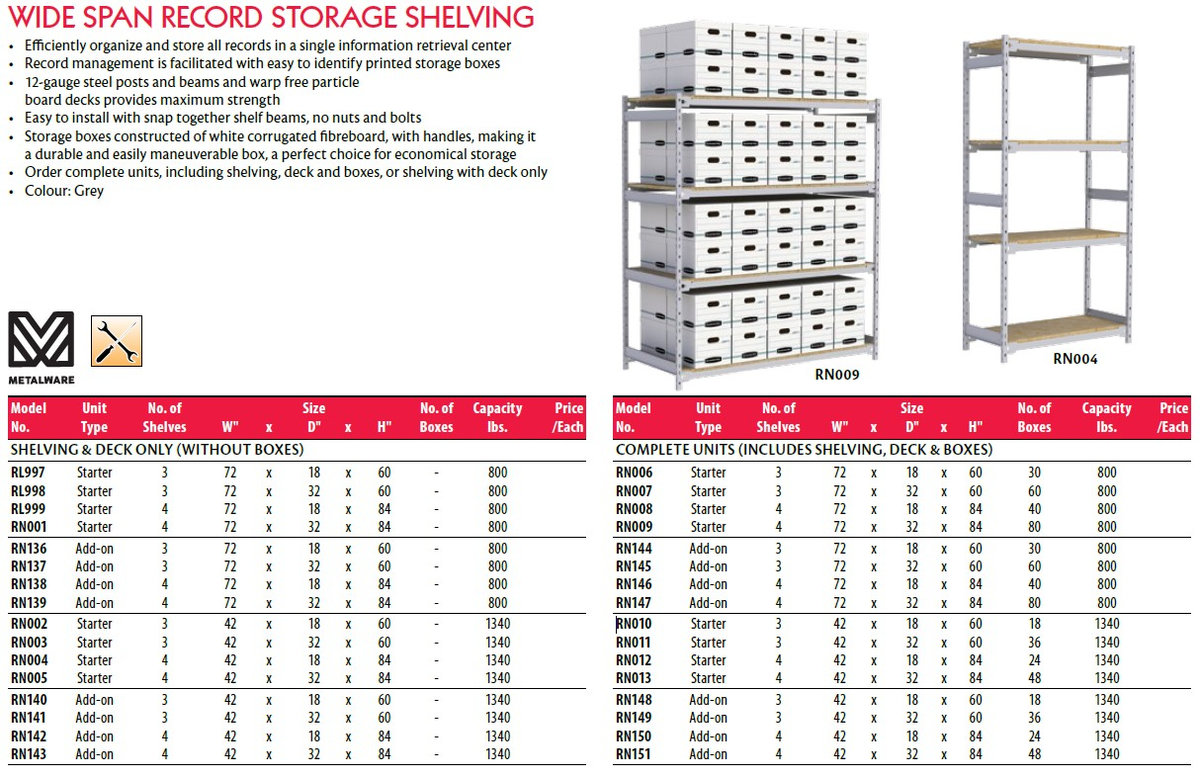 HEAVY-DUTY WIDESPAN SHELVING FILE STORAGE SYSTEM