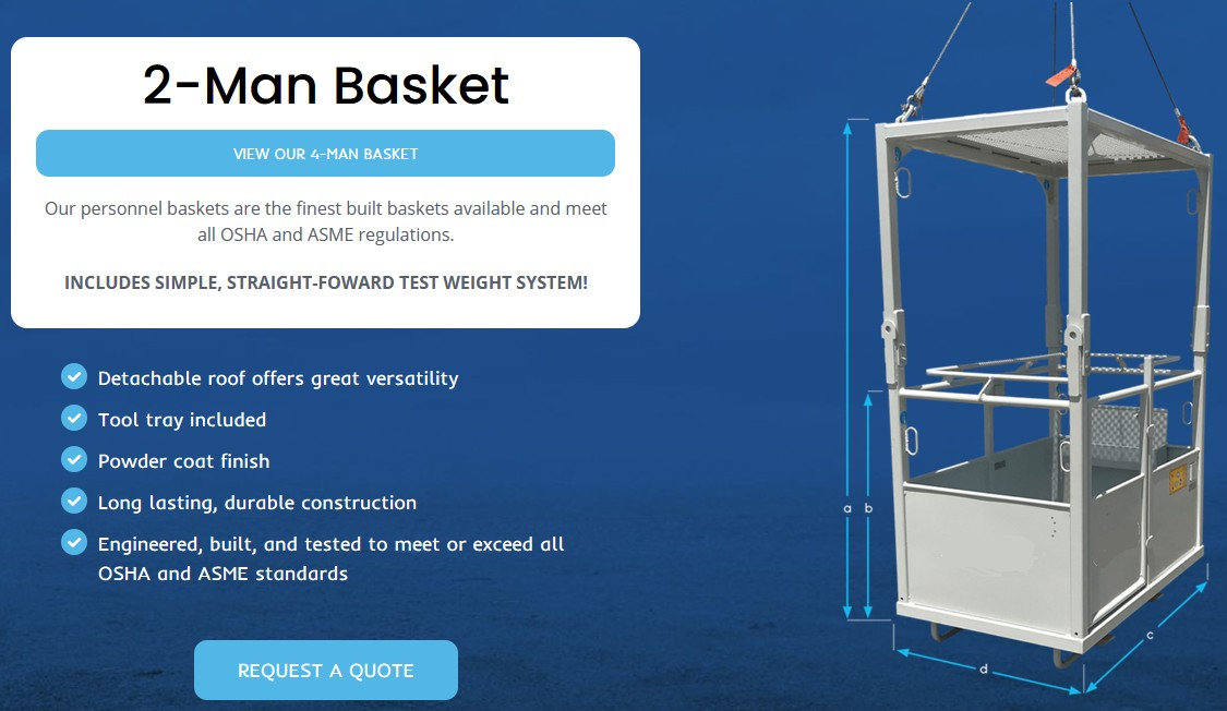 Engineered, built, and tested to meet or exceed all OSHA and ASME standards