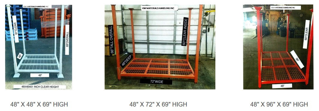 NEW STACKING RACKS WITH REMOVABLE POSTS AND FORK ENTRY BARS